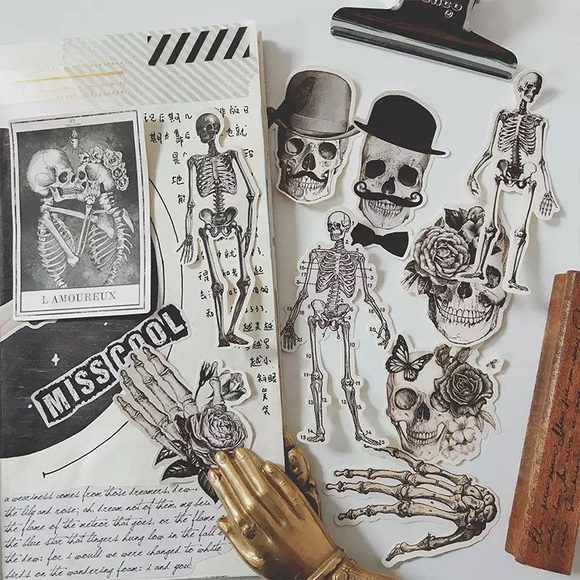 Office | Vintage Orthopedic Stickers Full Skeletons 14 Deco Stickers ...
